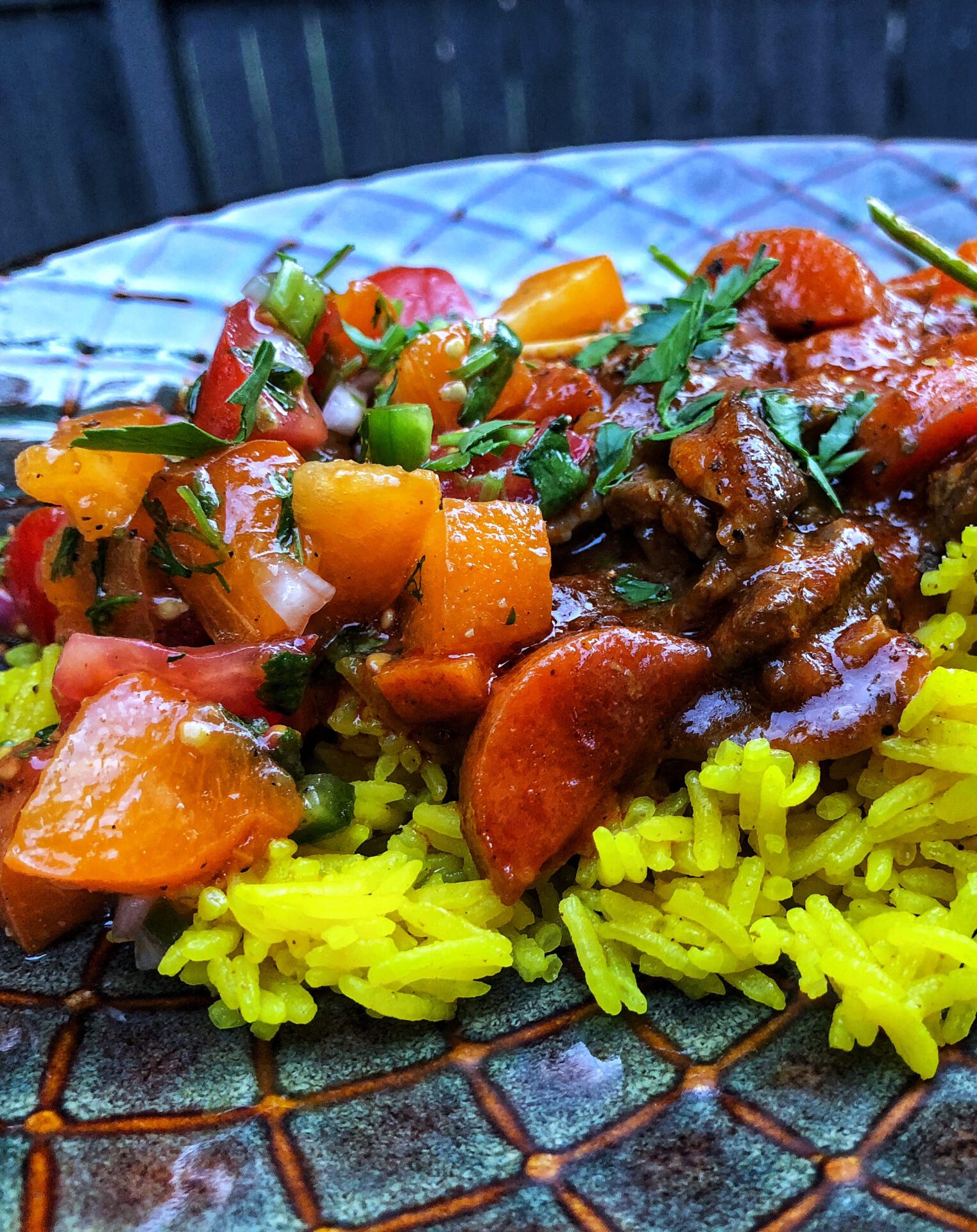 Mexican Beef Skillet with Apricot Persian Lime Salsa & Turmeric Spiced ...