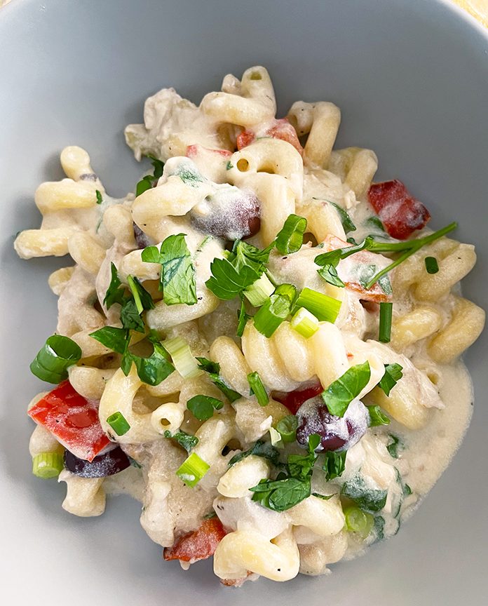 Roasted Red Pepper & Chicken Cavatappi in a Smoked Gouda Sauce - Olive ...