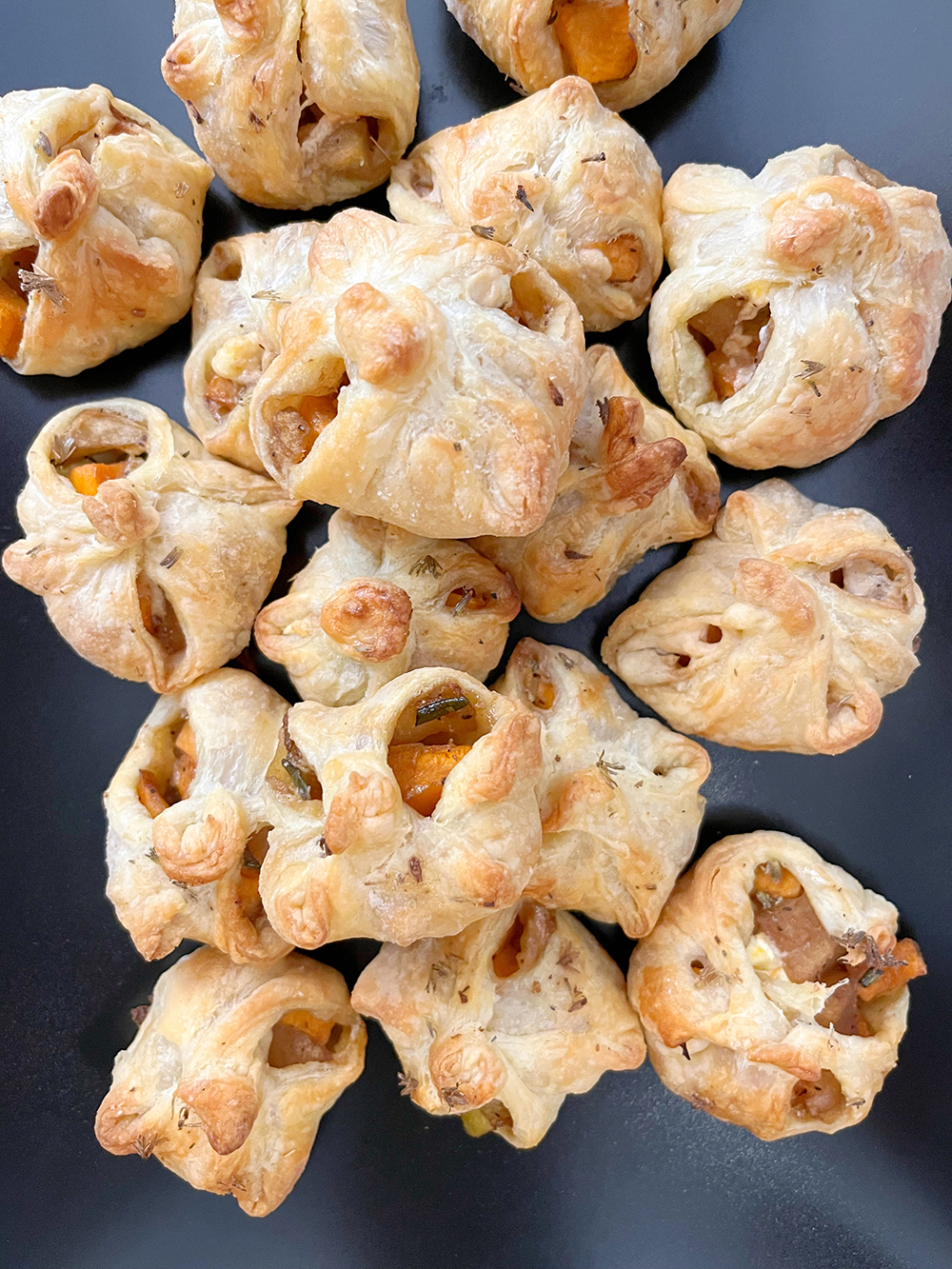 Sweet Potato and Apple Puff Pastry Purses - Olive This!