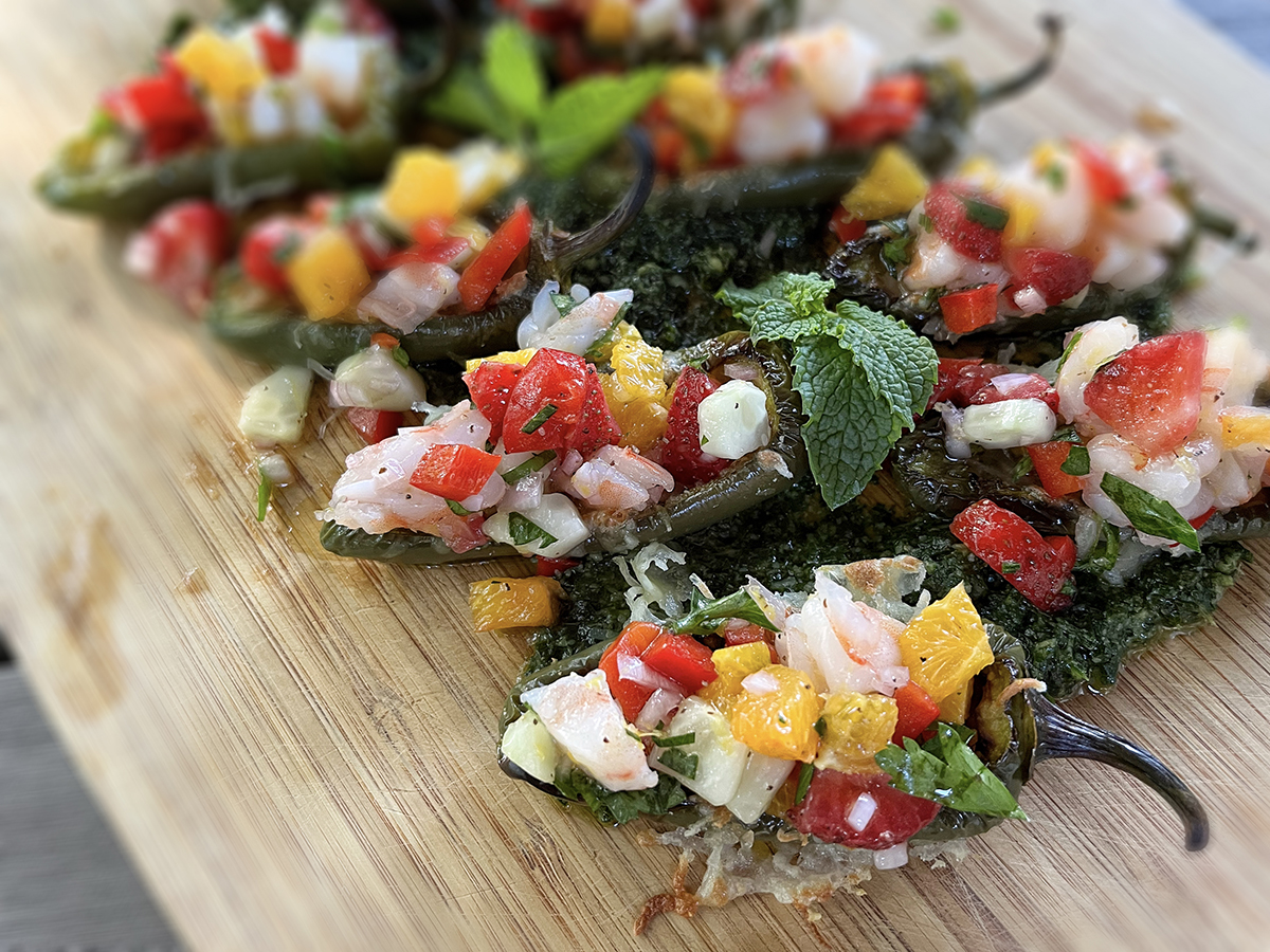 Jalapeno Poppers Stuffed with Lychee, Shrimp, and Strawberry Salsa ...